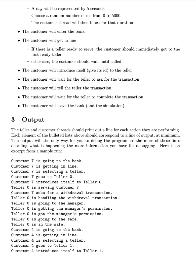 1 Description You will write a simulation of a | Chegg.com