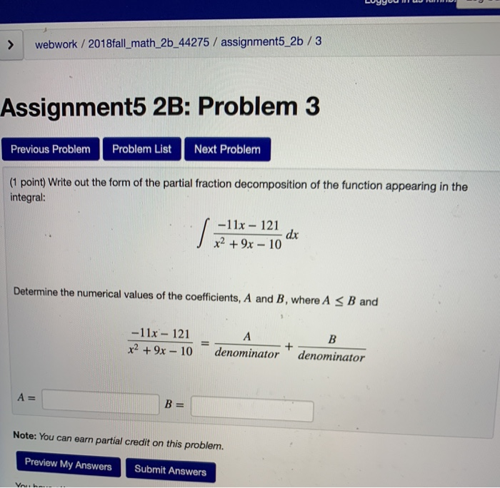 Solved > webwork /2018fall_math_2b_44275 / assignment5 2b /3 | Chegg.com