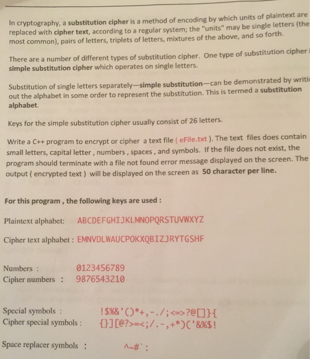 Solved In cryptography, a substitution cipher is a method of | Chegg.com