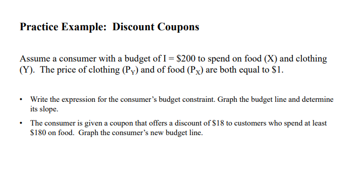 Solved Practice Example: Discount Coupons Assume a consumer | Chegg.com