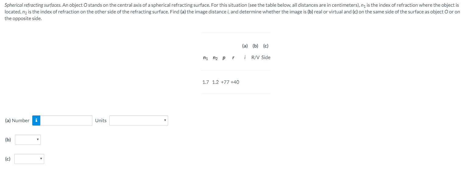 Solved Spherical Refracting Surfaces An Object O Stands On