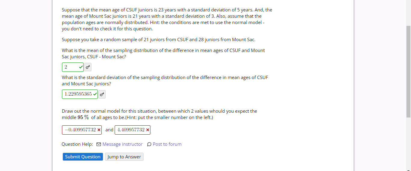 Solved Suppose that the mean age of CSUF juniors is 23 years | Chegg.com