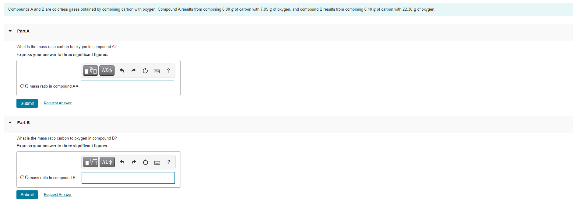 Solved Compounds A and B are colorless gases obtained by | Chegg.com