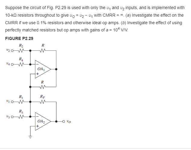 Solved Suppose the circuit of Fig. P2.29 is used with only | Chegg.com