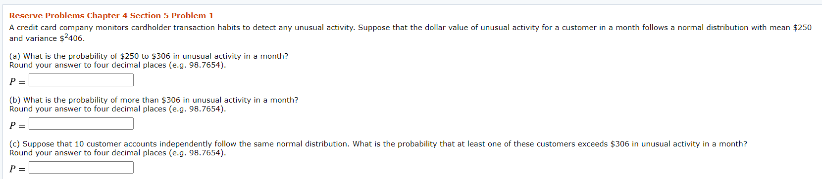 Solved Reserve Problems Chapter 4 Section 5 Problem 1 A | Chegg.com
