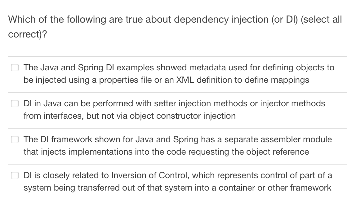 Solved Which of the following are true about dependency | Chegg.com