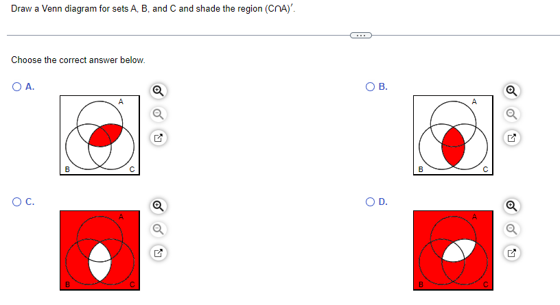 Solved Draw a Venn diagram for sets A,B, and C and shade the | Chegg.com