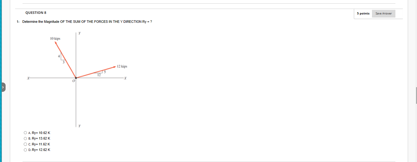 Solved Determine the Magnitude of the sum of Ry? A. Ry | Chegg.com