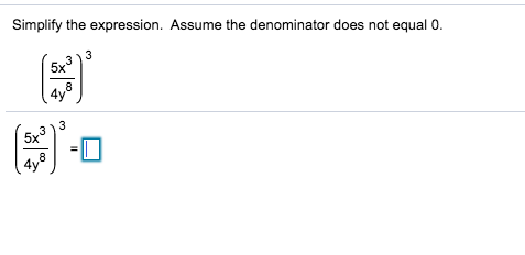 Solved Simplify the expression. Assume the denominator does | Chegg.com