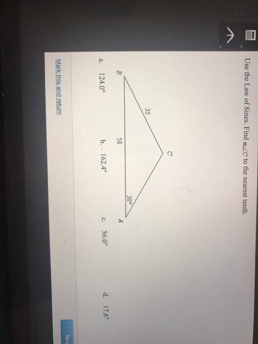 Solved Use the Law of Sines. Find m C to the nearest tenth. | Chegg.com