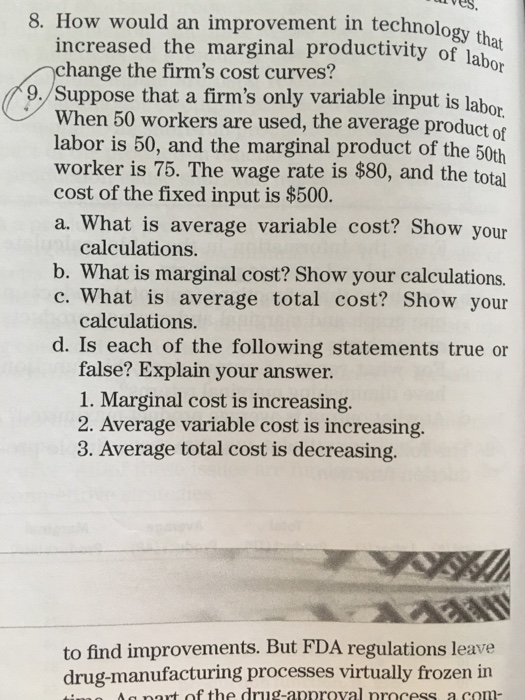 Solved suppose that a firms only variable input is labor | Chegg.com