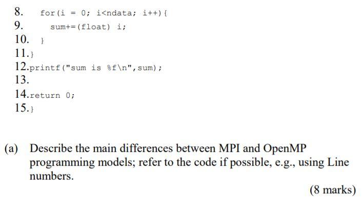Solved 4. MPI and OpenMP are two different programming | Chegg.com