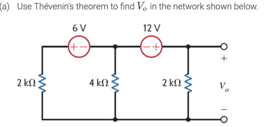 Solved Use Thévenin's theorem to find Vo in the network | Chegg.com