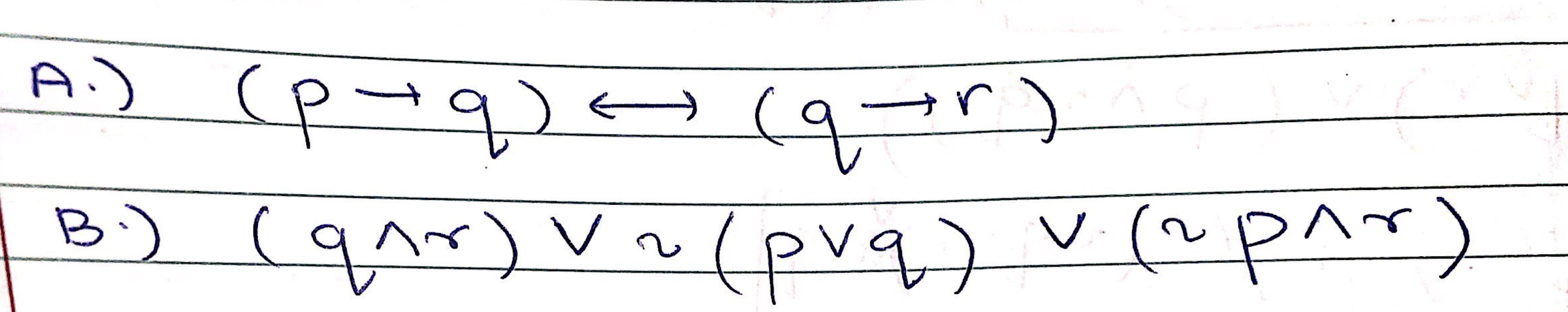 Solved Prove the logical equivalence of A.) and B.) using | Chegg.com