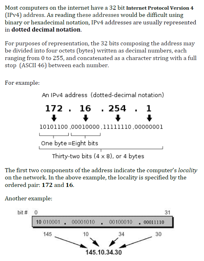 Most computers on the internet have a 32 bit Internet | Chegg.com