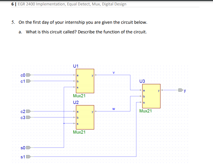 Solved Homework 3 Implementation Equal Detect Mux