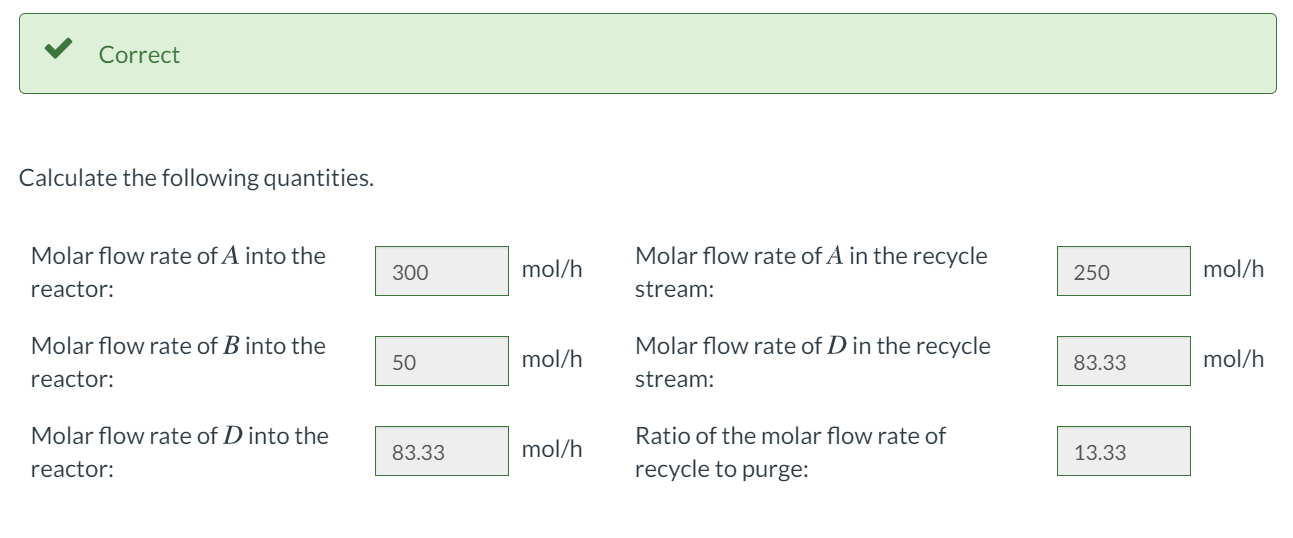 Solved Fresh feed consisting of equimolar amounts of species | Chegg.com