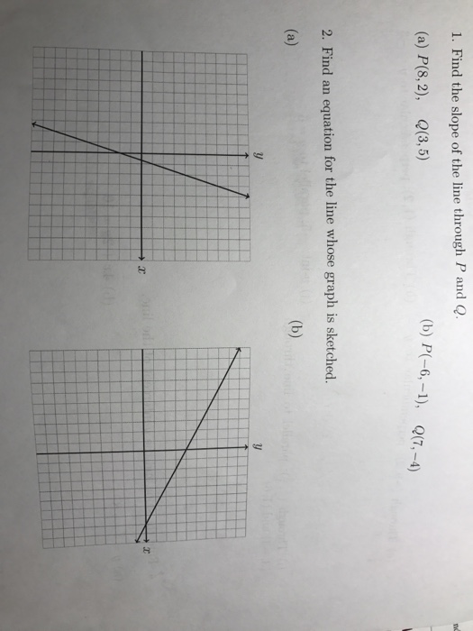 Solved Find the slope of the line through P and Q (a) P(8, | Chegg.com
