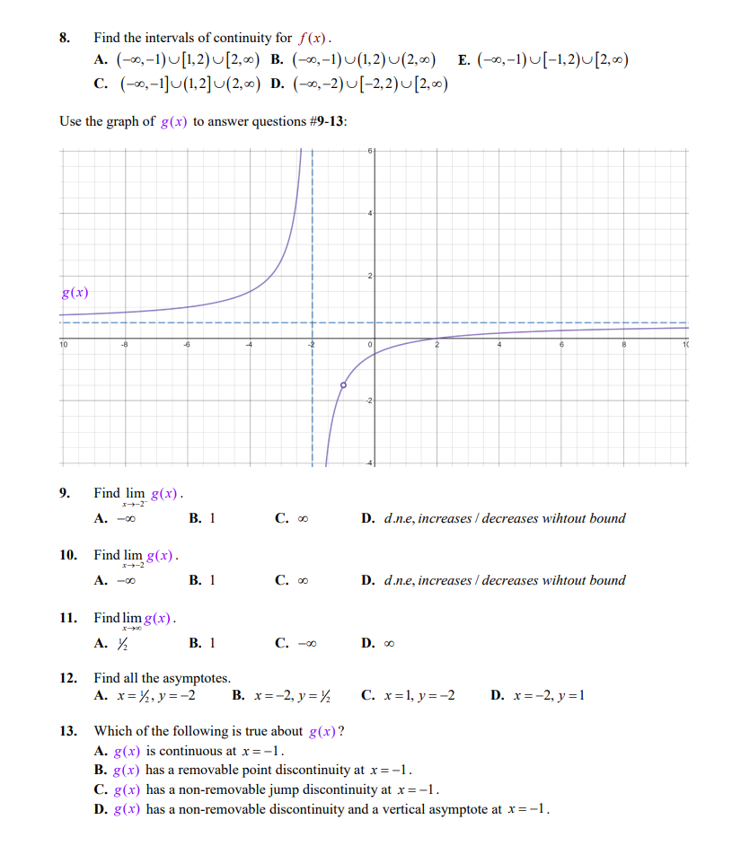 Solved 1. Use the following table to find limx→3f(x) A. | Chegg.com