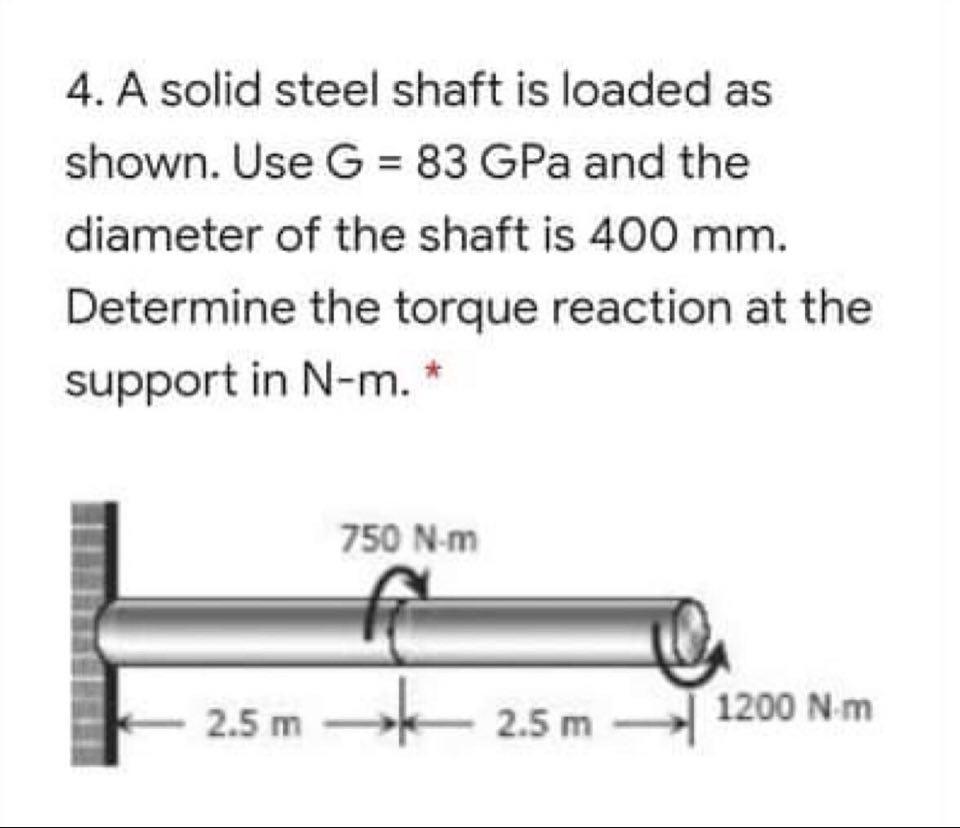 Solved A. Determine the torque reaction at the support in | Chegg.com