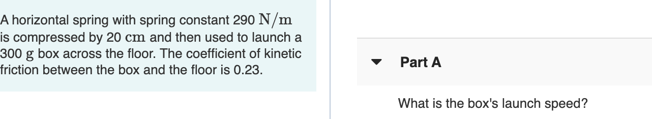 Solved A horizontal spring with spring constant 290 N/m is | Chegg.com