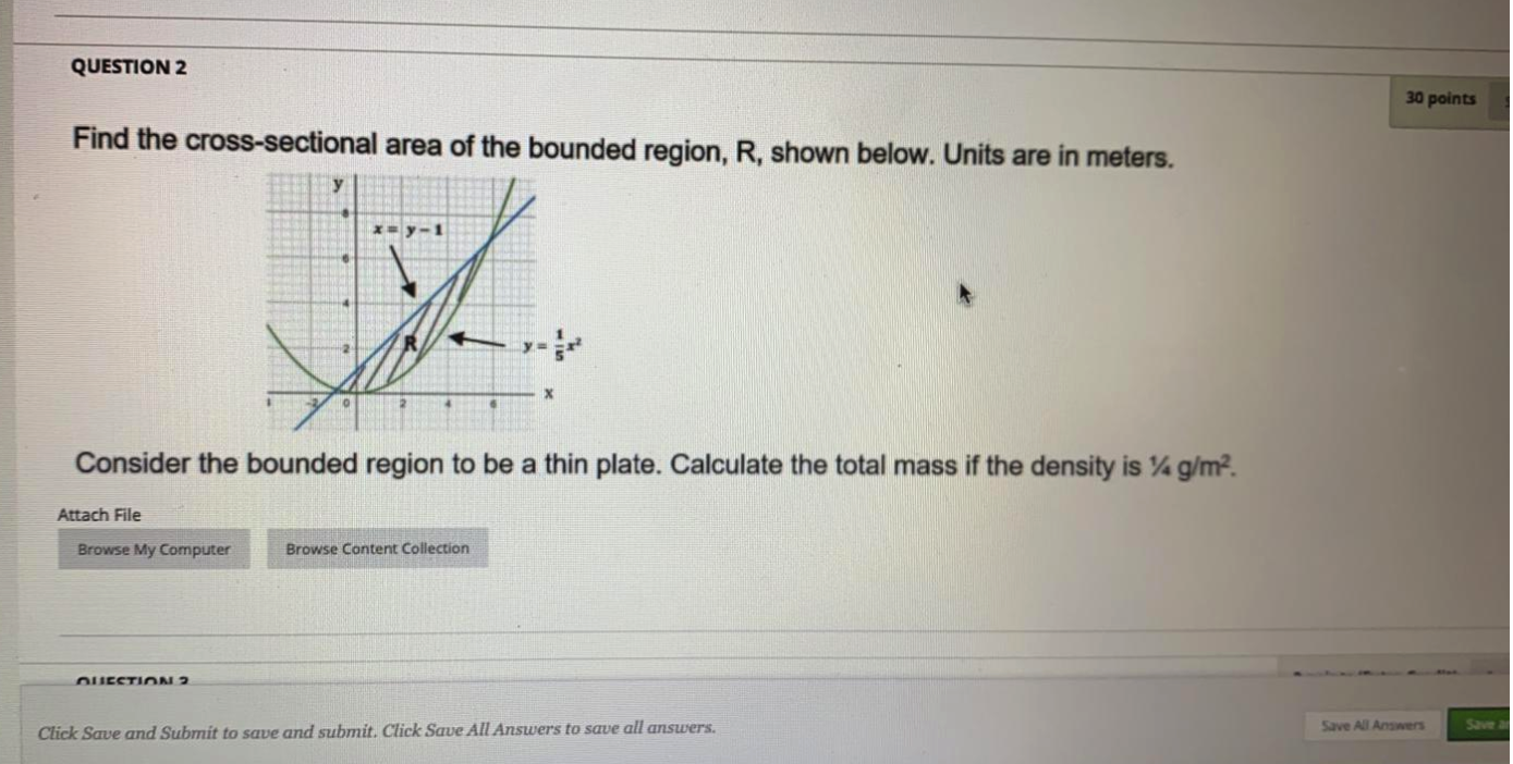 Solved QUESTION 2 30 points Find the cross-sectional area of | Chegg.com