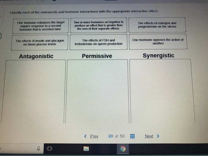 Solved Classify each of the statements and hormone | Chegg.com