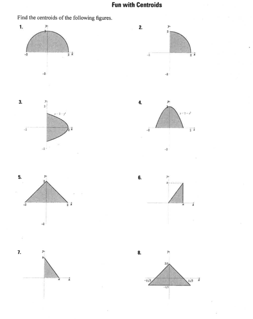 Solved Fun with Centroids Find the centroids of the | Chegg.com