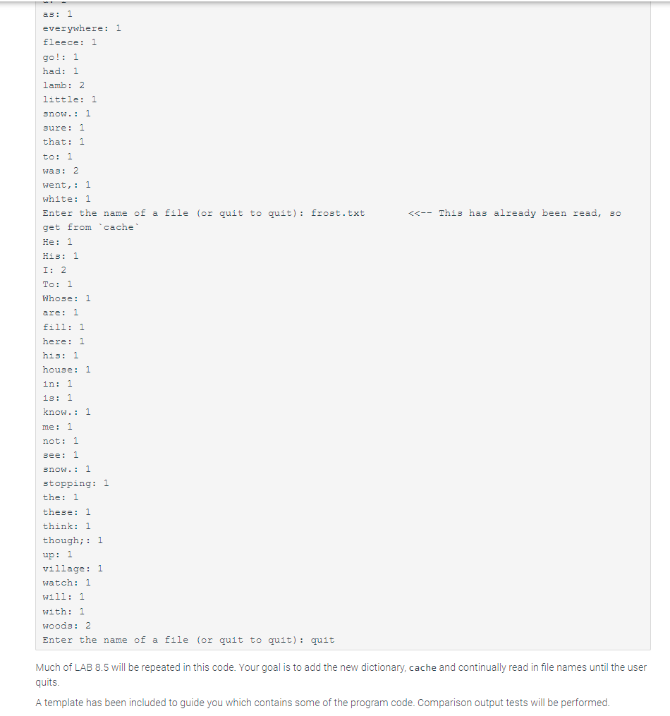 Solved 8.6 LAB: Modify Dictionary to count words A useful | Chegg.com