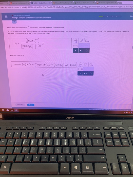 Solved in aqueous solution the ni2+ ion forms a complex with | Chegg.com