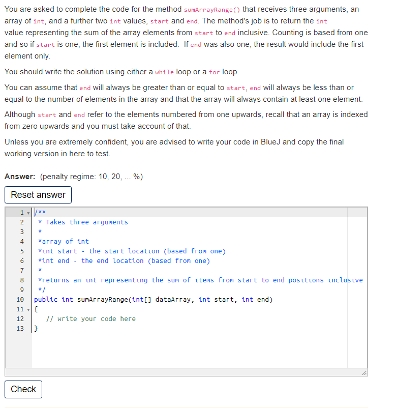 Solved You are asked to complete the code for the method | Chegg.com