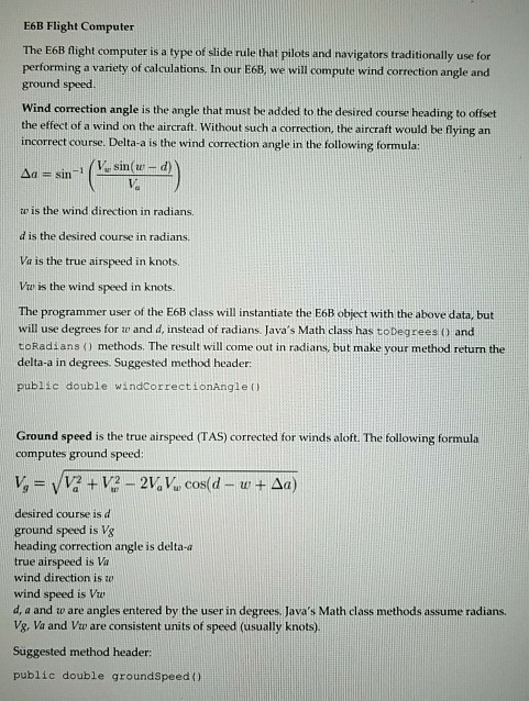 Solved E6B Flight Computer The E6B flight computer is a type | Chegg.com