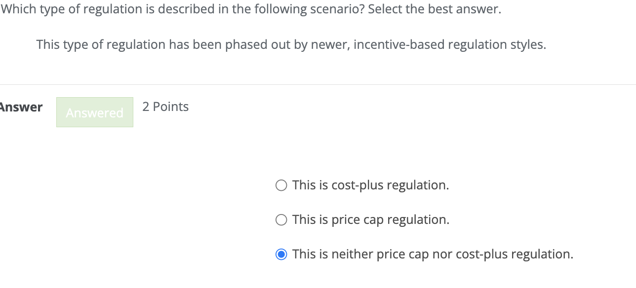 Solved Which type of regulation is described in the | Chegg.com