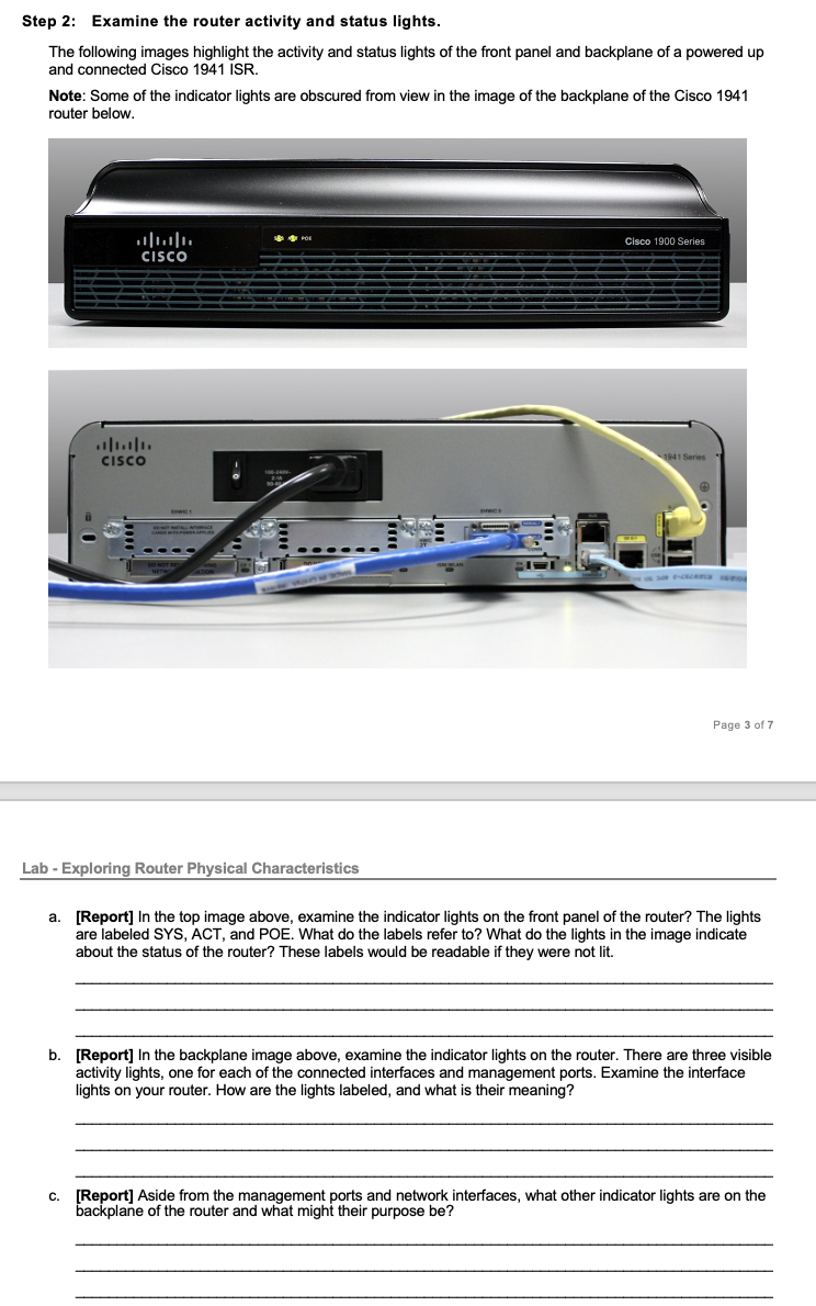 Solved Step 2: Examine the router activity and status | Chegg.com