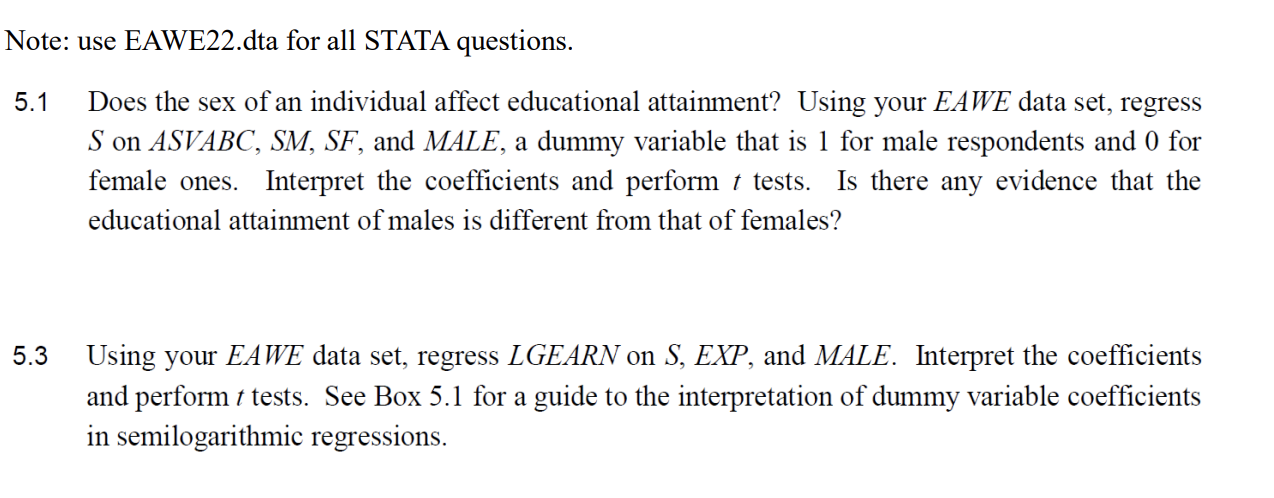 Please answer all 4 parts of Question 5. Use EAWE | Chegg.com