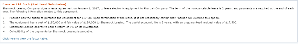 Solved Exercise 21A-6 a-b (Part Level Submission) Shamrock | Chegg.com