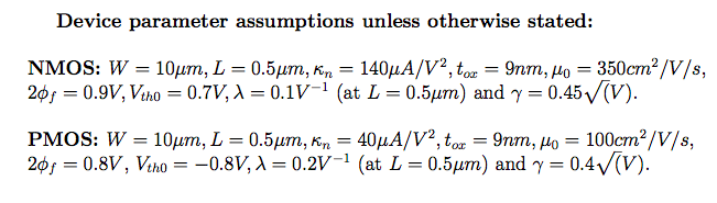 Solved Problem 1. NMOS large-signal model (Gray: 1.15) For a | Chegg.com