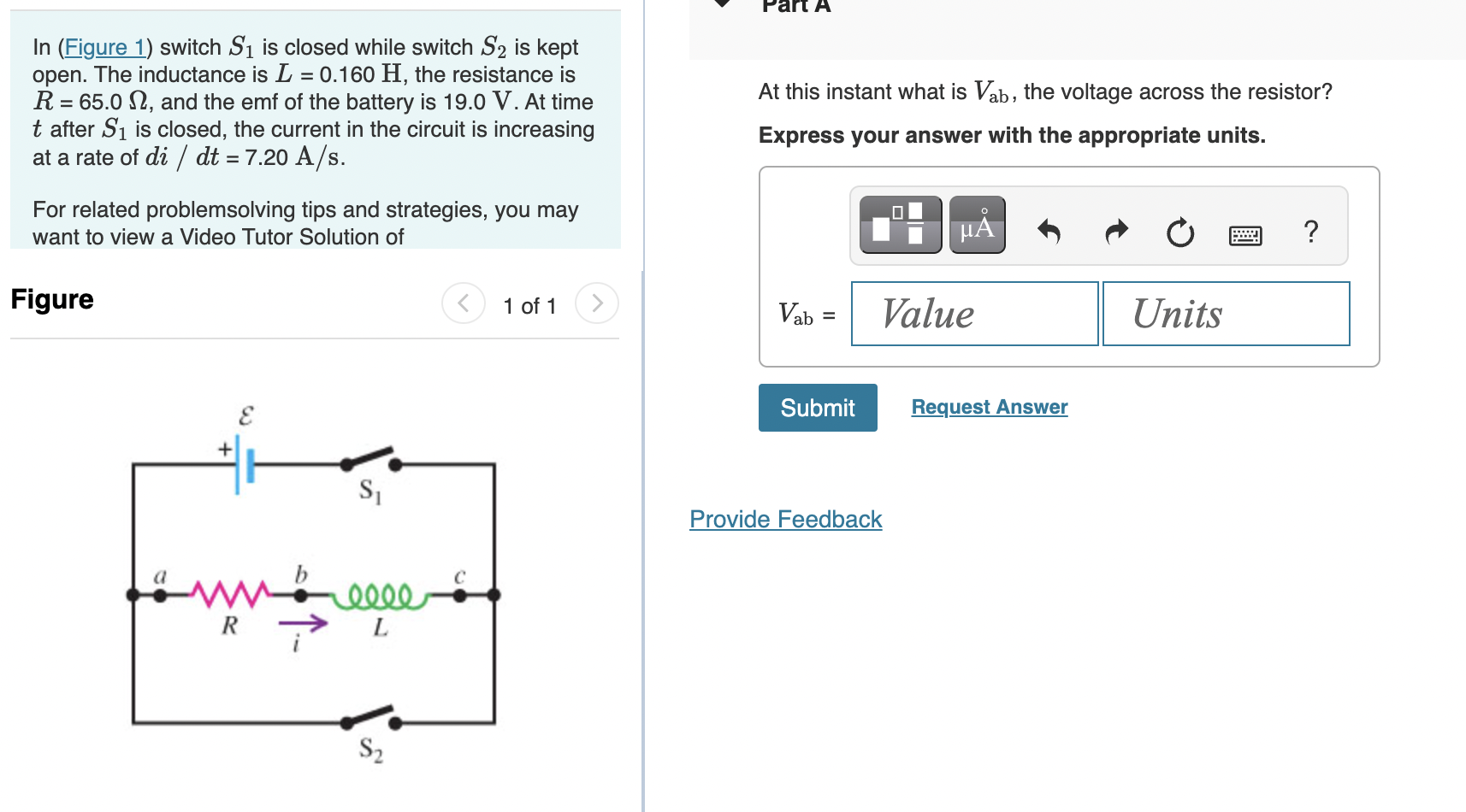 Solved In (Figure 1) switch S1 is closed while switch S2 is | Chegg.com