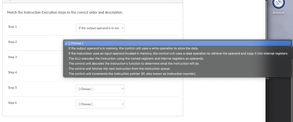 Solved Match the Instruction Execution steps to the correct | Chegg.com
