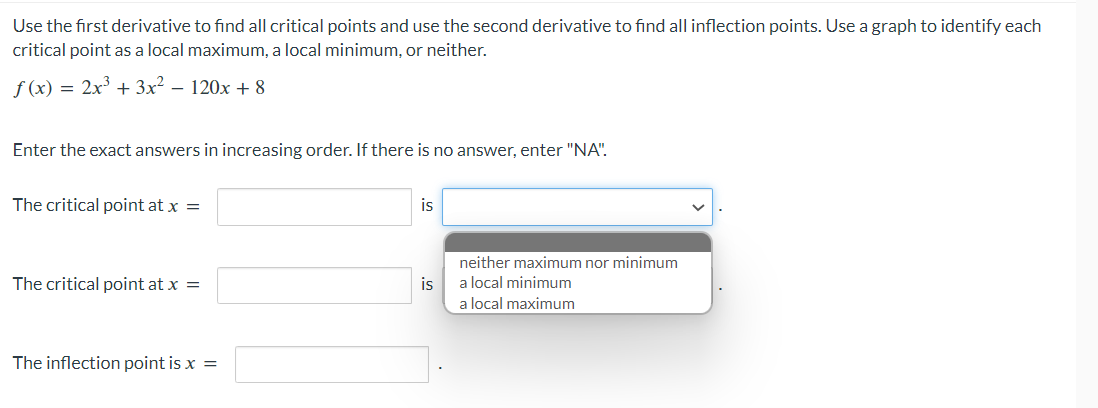 Solved Use the first derivative to find all critical points | Chegg.com