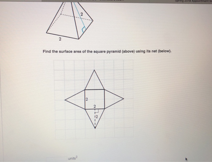 Solved spring 2018 A Find the surface area of the square | Chegg.com