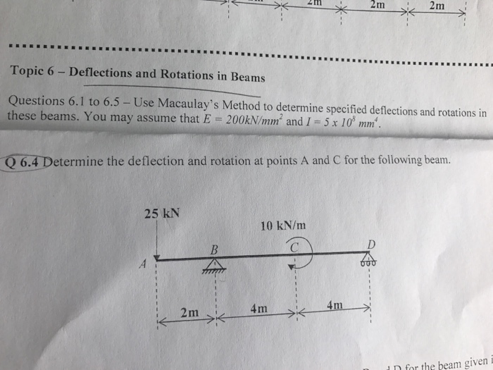 Solved Use Macaulay's Method to determine specified | Chegg.com