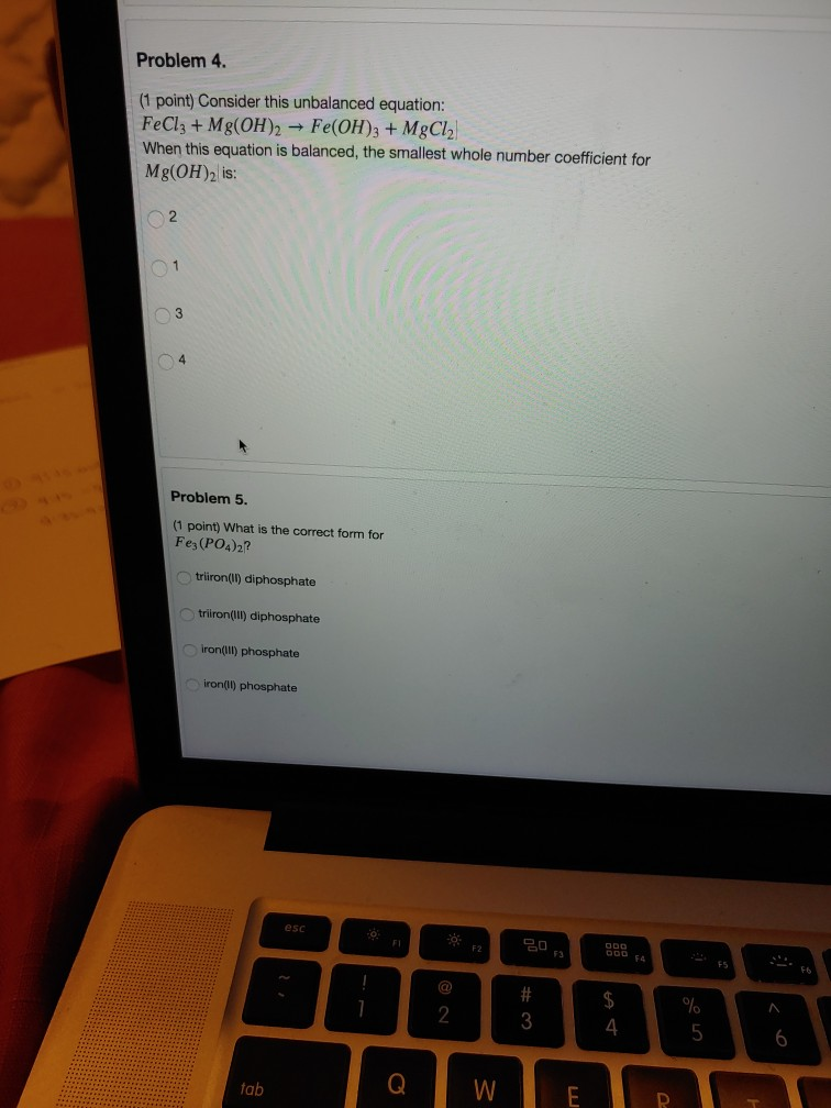 Solved Problem 4. (1 point) Consider this unbalanced | Chegg.com