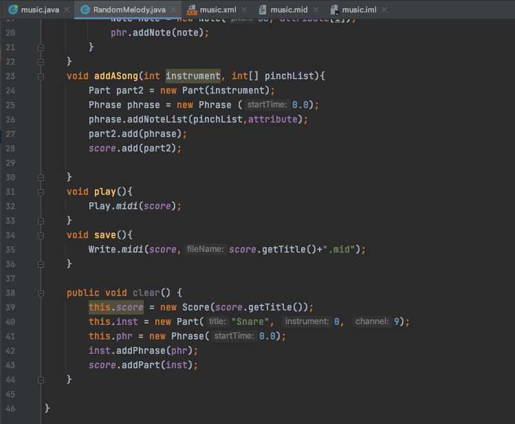 music.java Random Melody.java music.xmlx | Chegg.com