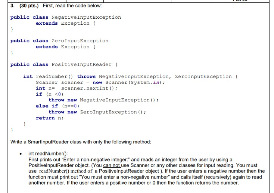 Solved 3. (30 pts.) First, read the code below: public class | Chegg.com