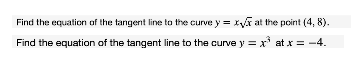 Solved Find the equation of the tangent line to the curve y | Chegg.com