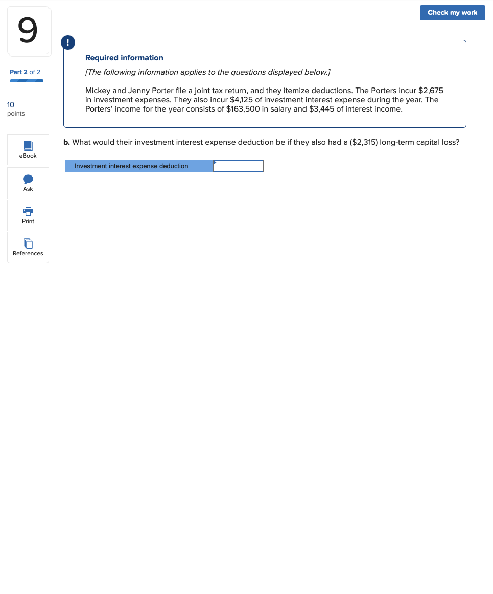 Solved Check my work 00 8 Required information Part 1 of 2 | Chegg.com Solved Check my work 00 8 Required information Part 1 of 2 | Chegg.com