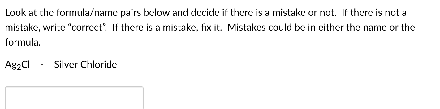 Solved Look at the formula/name pairs below and decide if | Chegg.com
