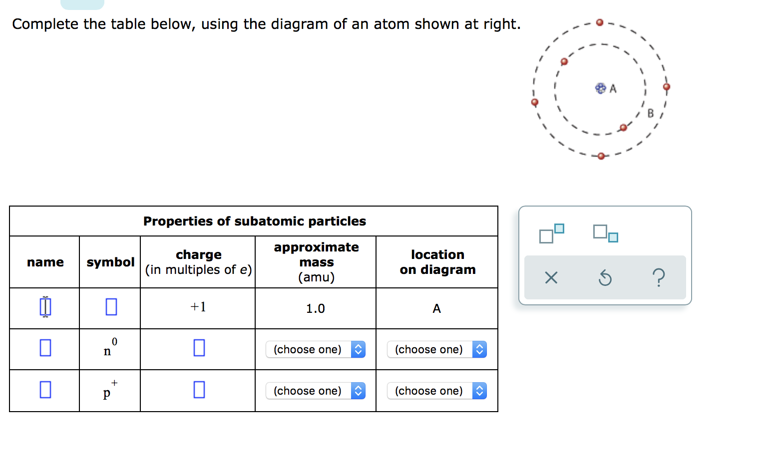 Subatomic Particle Table
