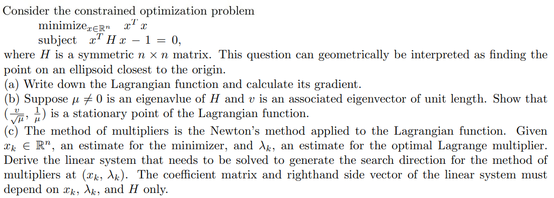 Consider the constrained optimization problem | Chegg.com